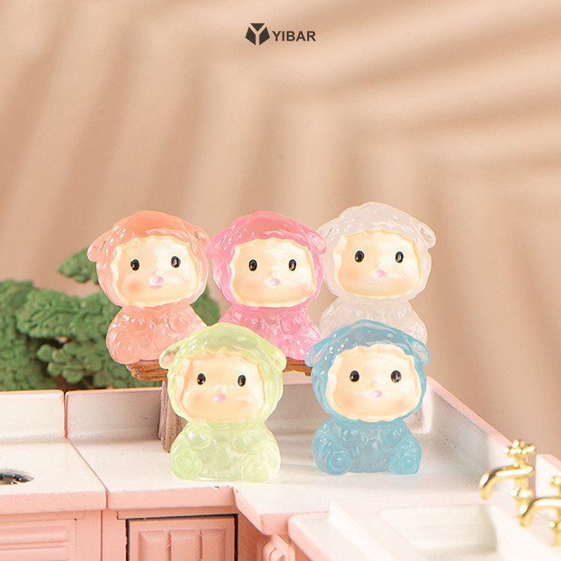 Yibar Hoạt Hình Dạ Quang Thịt Cừu Mini Nhựa Hình Micro Phong Cảnh Trang ...