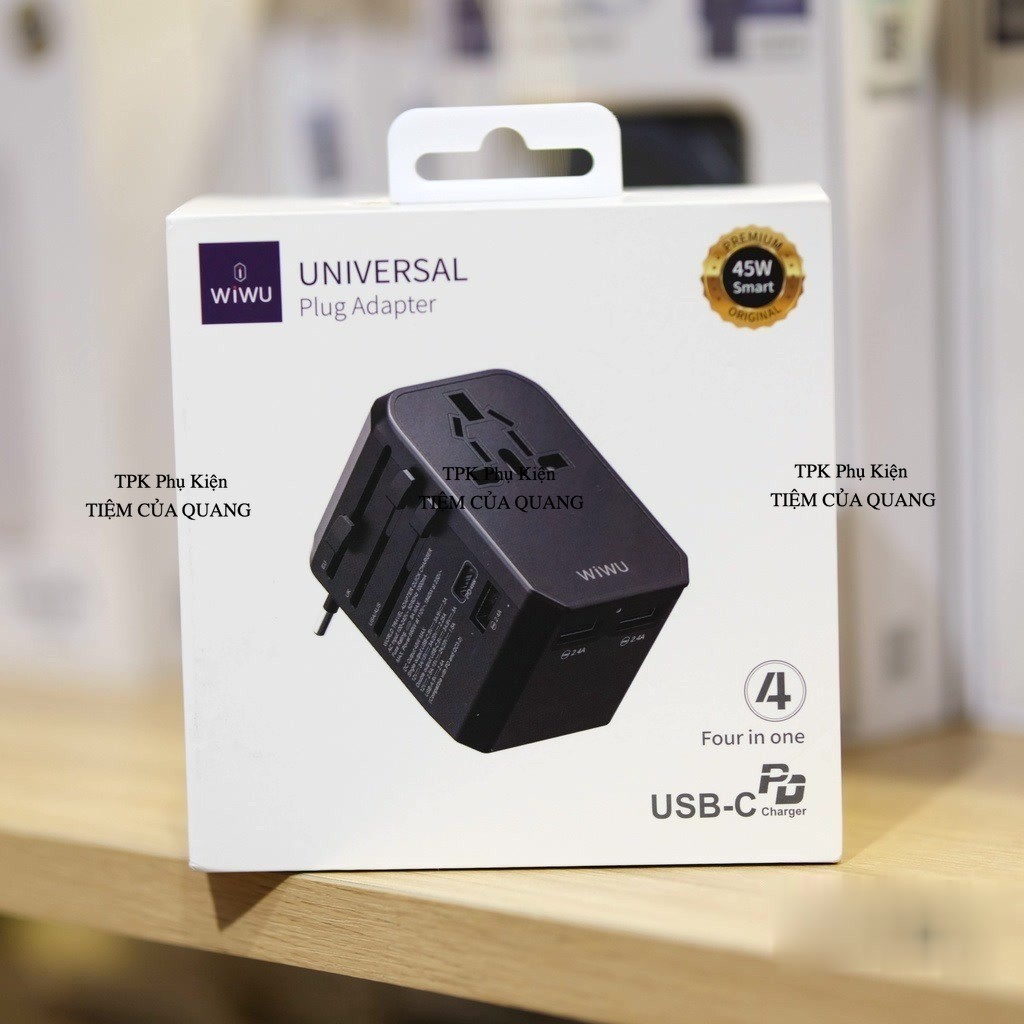Ổ cắm điện đa năng 4 in 1 USB-C 45W Universal Plug Adapter UA-304 chân ...