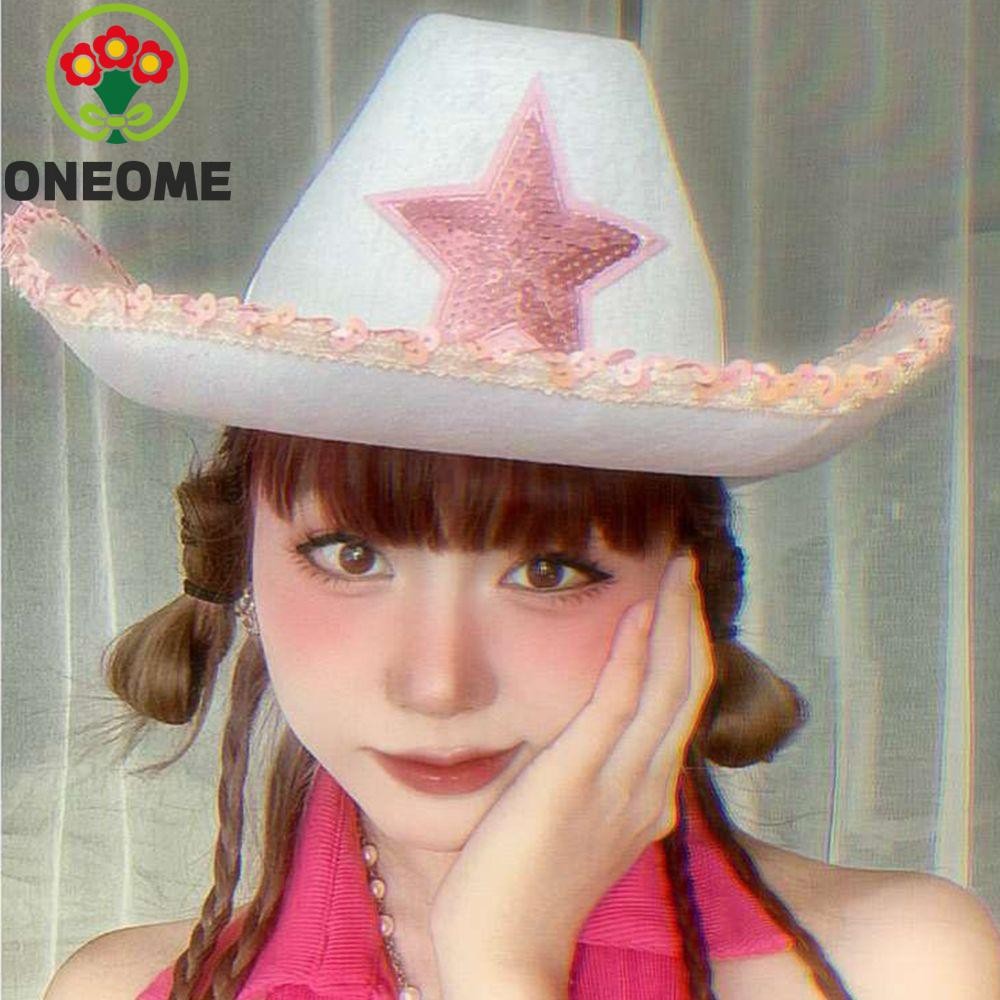 Oneome Bò Cô Gái Mũ Trắng Có Thể Điều Chỉnh Ngôi Sao Hồng Bò Sequin ...