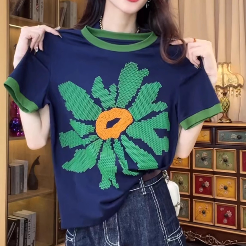 [Cotton] Áo thun ngắn tay cổ tròn dành cho nữ mùa hè 2024 Phong cách ...