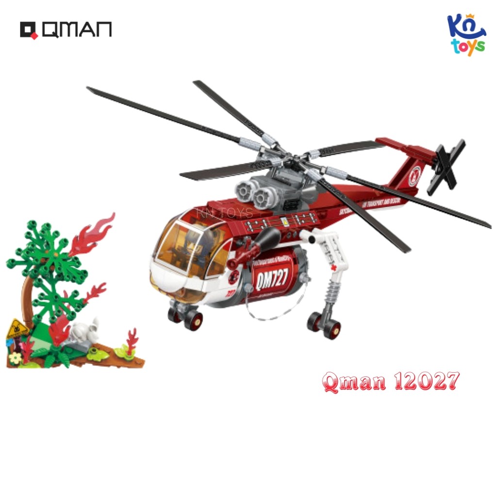 Đồ Chơi Xếp Hình, Lắp Ráp Qman 12027 - Trực Thăng Cứu Hộ (388 mảnh ghép) | Shopee Việt Nam