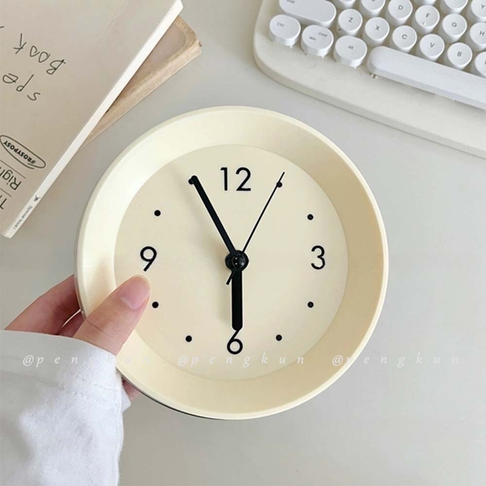 Ins Cream Đồng hồ tròn Máy tính để bàn im lặng Đồng hồ báo thức đầu ...