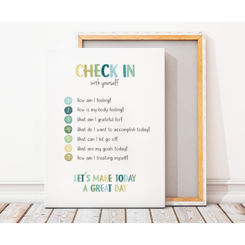 Check-in With Yourself Poster Cố vấn trường học chánh niệm Trị liệu tự ...