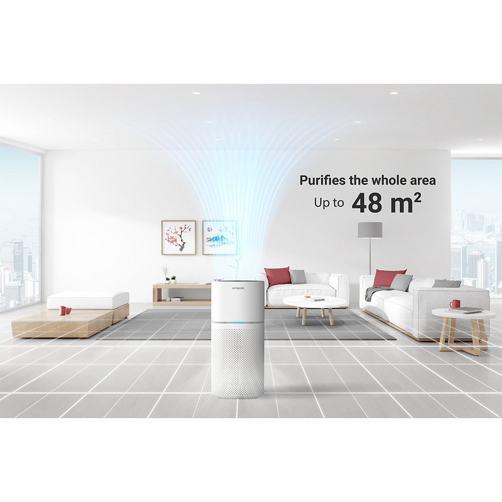 Máy lọc không khí Hitachi 48 m² EP-TZ50, hút khí 360°, lọc bụi mịn ...
