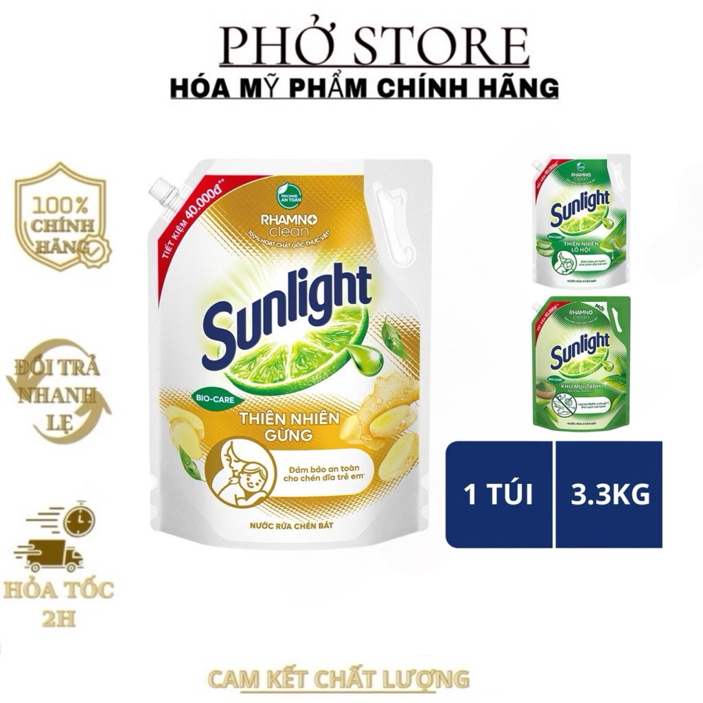 Nước rửa chén Sunlight Bio-care Thiên Nhiên 100% Gốc thực vật Lô Hội ...