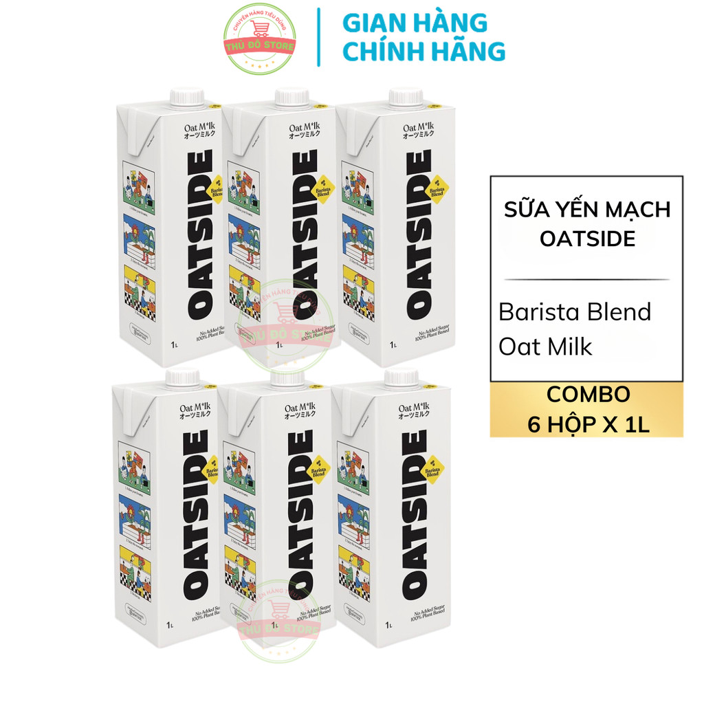 Combo 6 Hộp Sữa Yến Mạch OATSIDE Oat Milk Barista Blend Vị Nguyên Bản 1L (1 Thùng) | Shopee Việt Nam