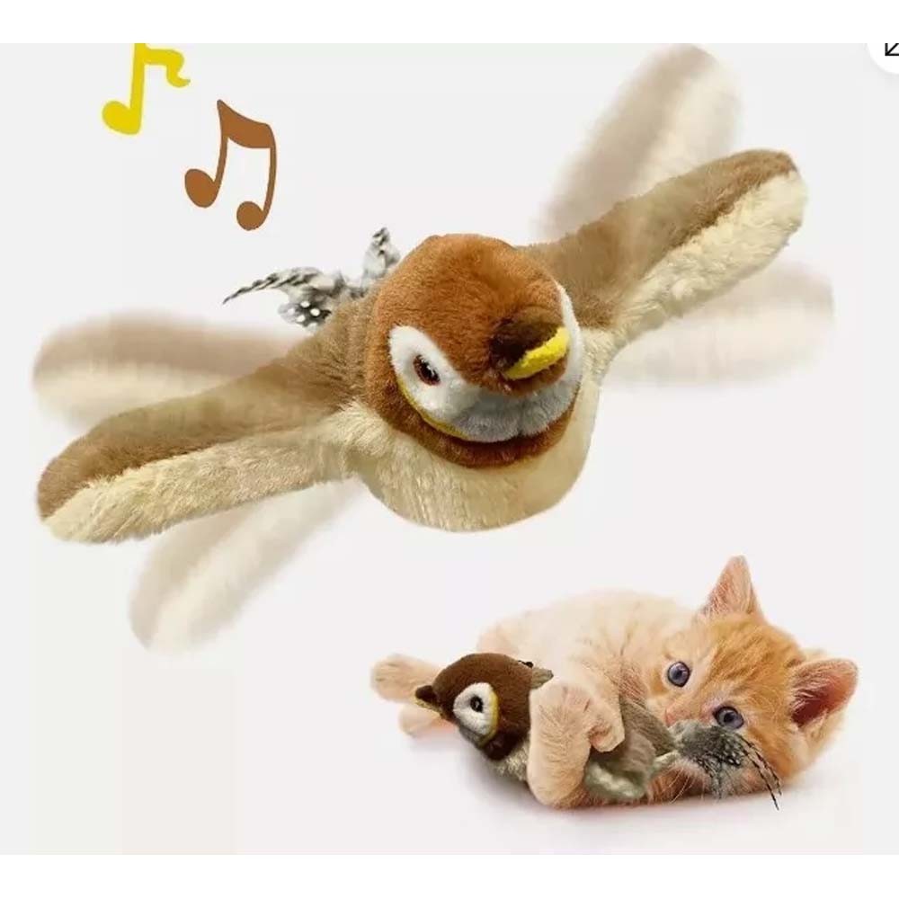 Electronic Interactive Flying Bird Cat Toy Hanging Pet Flapping Wings ...