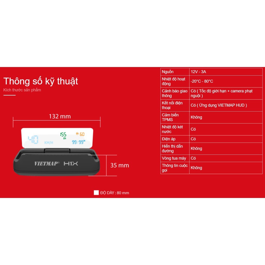 MÀN HÌNH HIỂN THỊ THÔNG TIN VIETMAP HUD H1X | Shopee Việt Nam