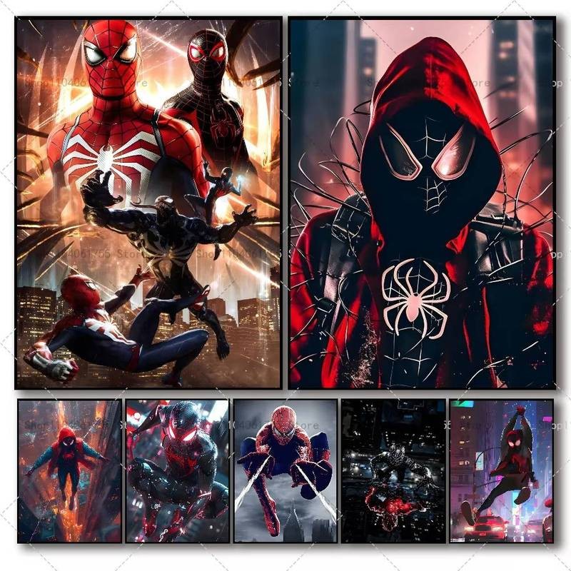 Poster Spiderman Miles Morales, poster nghệ thuật tự dính, nhãn dán ...