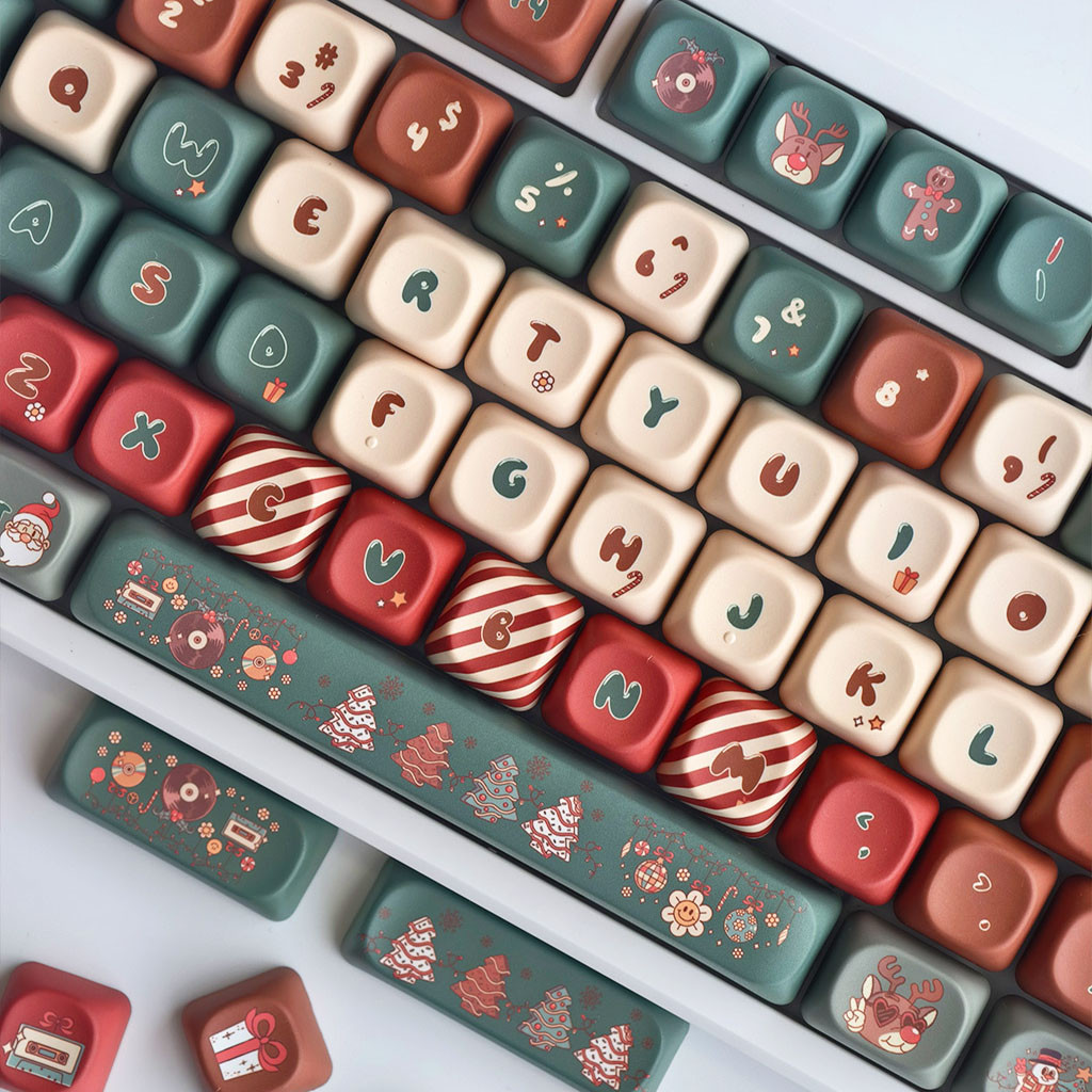 Giáng Sinh Vui Vẻ Keycaps MOA Profile 130 Phím PBT Nhuộm Thăng Hoa Cây ...