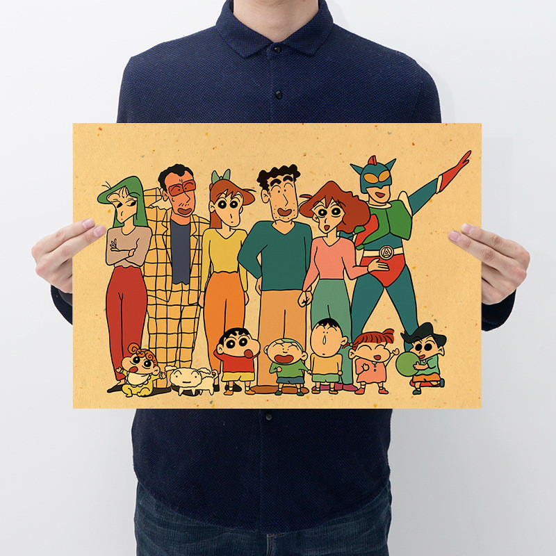[C136] Crayon Shin-Chan Hoạt Hình Anime Giấy Kraft Retro Poster Rạp ...