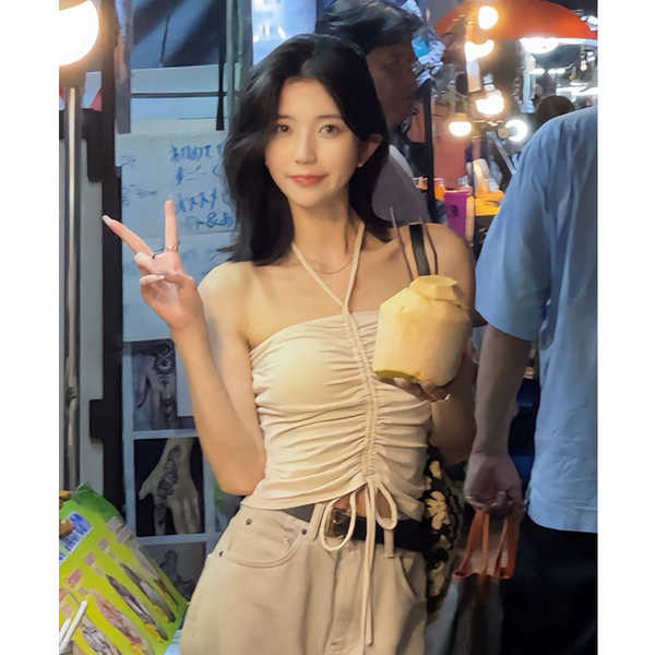 Á o c p ng c ki uá o qu} y ng c c c m t Pháp sang trọng Dây rút Áo yếm nữ Bộ đồ mặc bên ngoài Đế ...