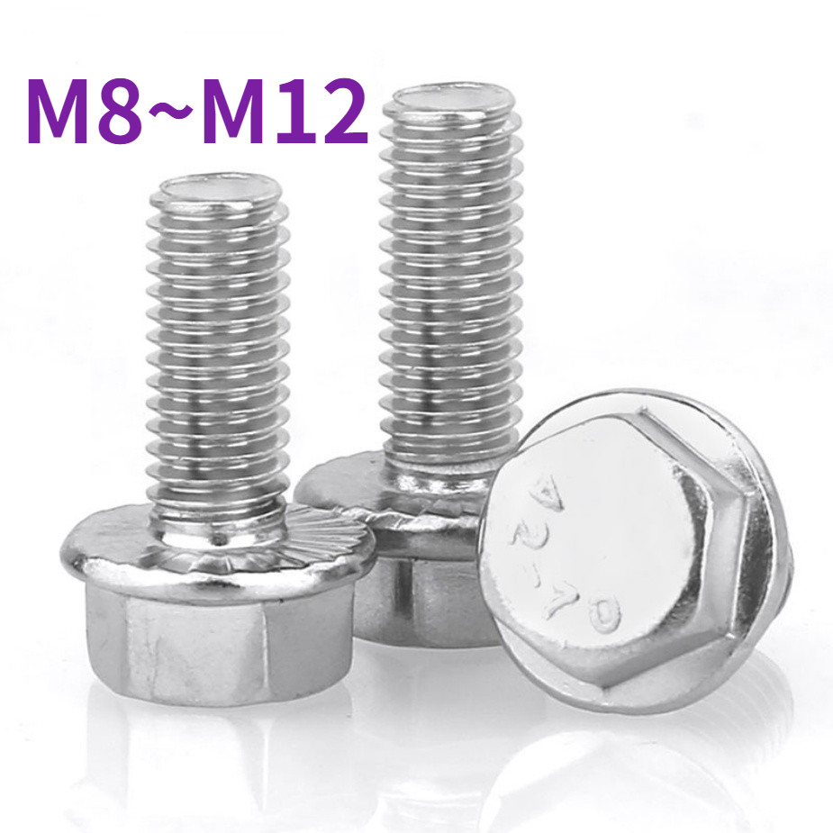 [Hnk] Vít lục giác bên ngoài A2-70 / M8 / M10 / M12 Bu lông mặt bích chống mất bằng thép không ...