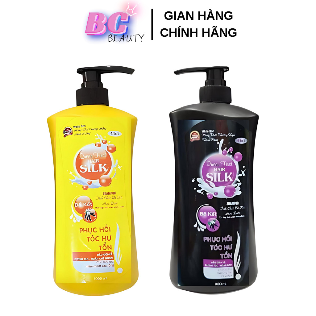 ComBo 2 Chai Dầu Gội Đầu Bồ Kết Phục Hồi Tóc Hư Tổn SILK 1000ml ! | Shopee Việt Nam