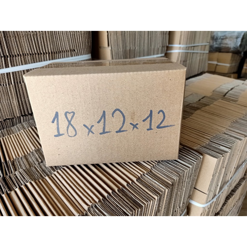 18x12x12 combo 100 Hộp Carton Đóng Hàng Hộp Ship COD 3 Lớp sóng E/B Mặt ...