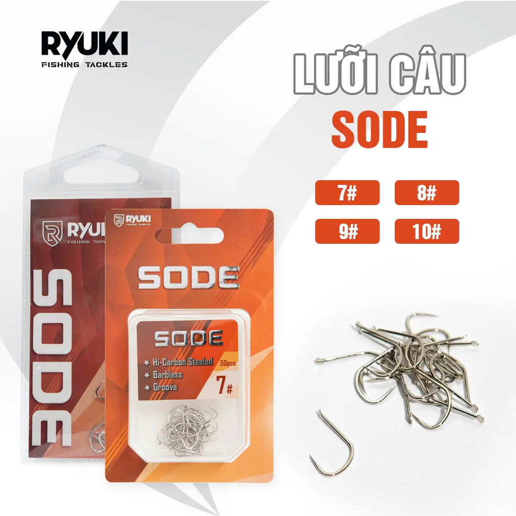 Lưỡi Câu RYUKI Sode, Lưỡi Không Ngạnh Chuyên Chép, Nhẹ Và Cứng | Shopee ...