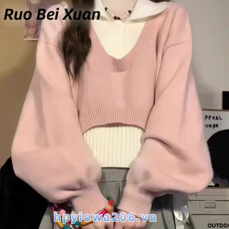 Áo len hai mảnh Ruo Bei Xuân dành cho nữ Áo dệt kim Hàn Quốc giảm tuổi ...