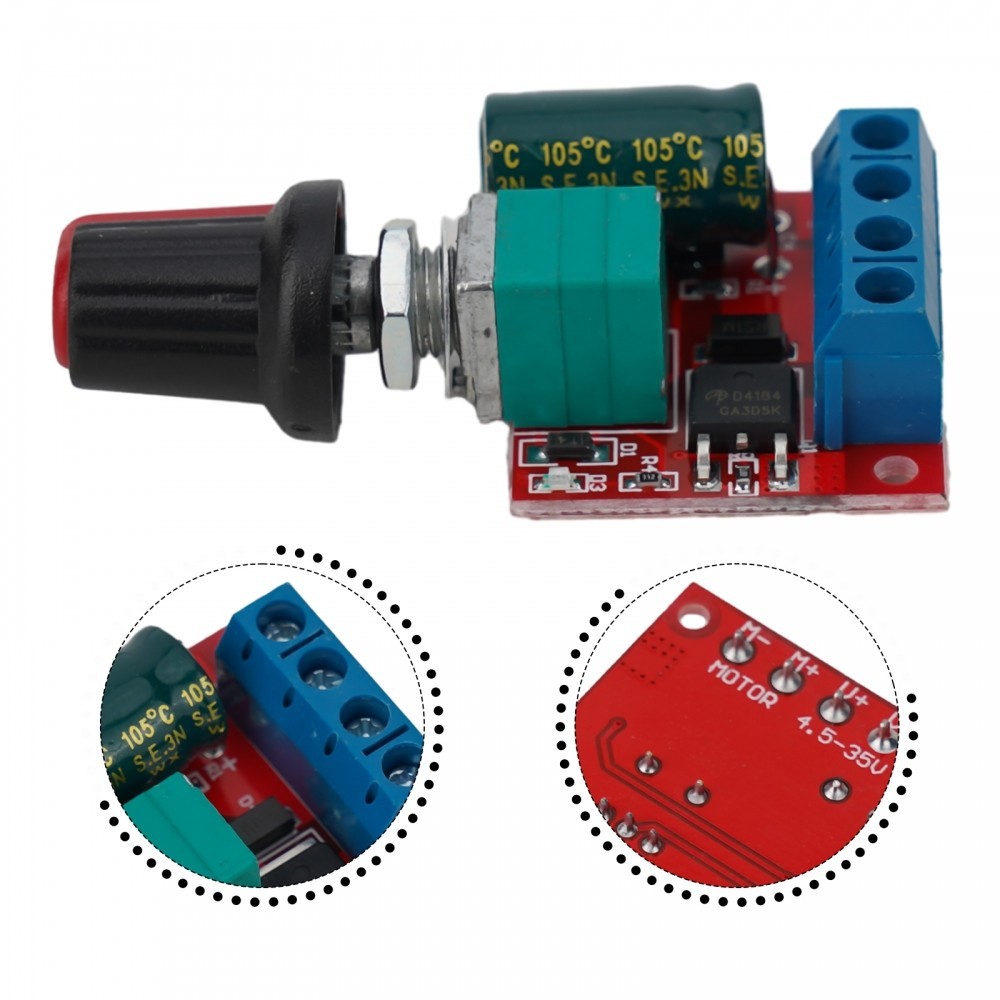 Speed Controller 12V DC 4 5-35V Low Voltage Adjustable Drive Low ...