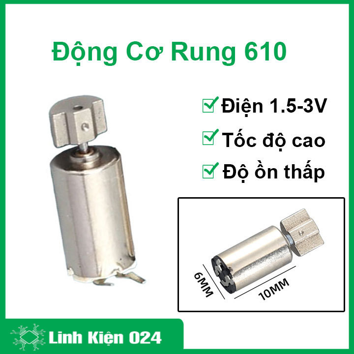 Động cơ rung mini 610 với bánh xe rung bằng thép vonfram DC2.4V 0.13A ...