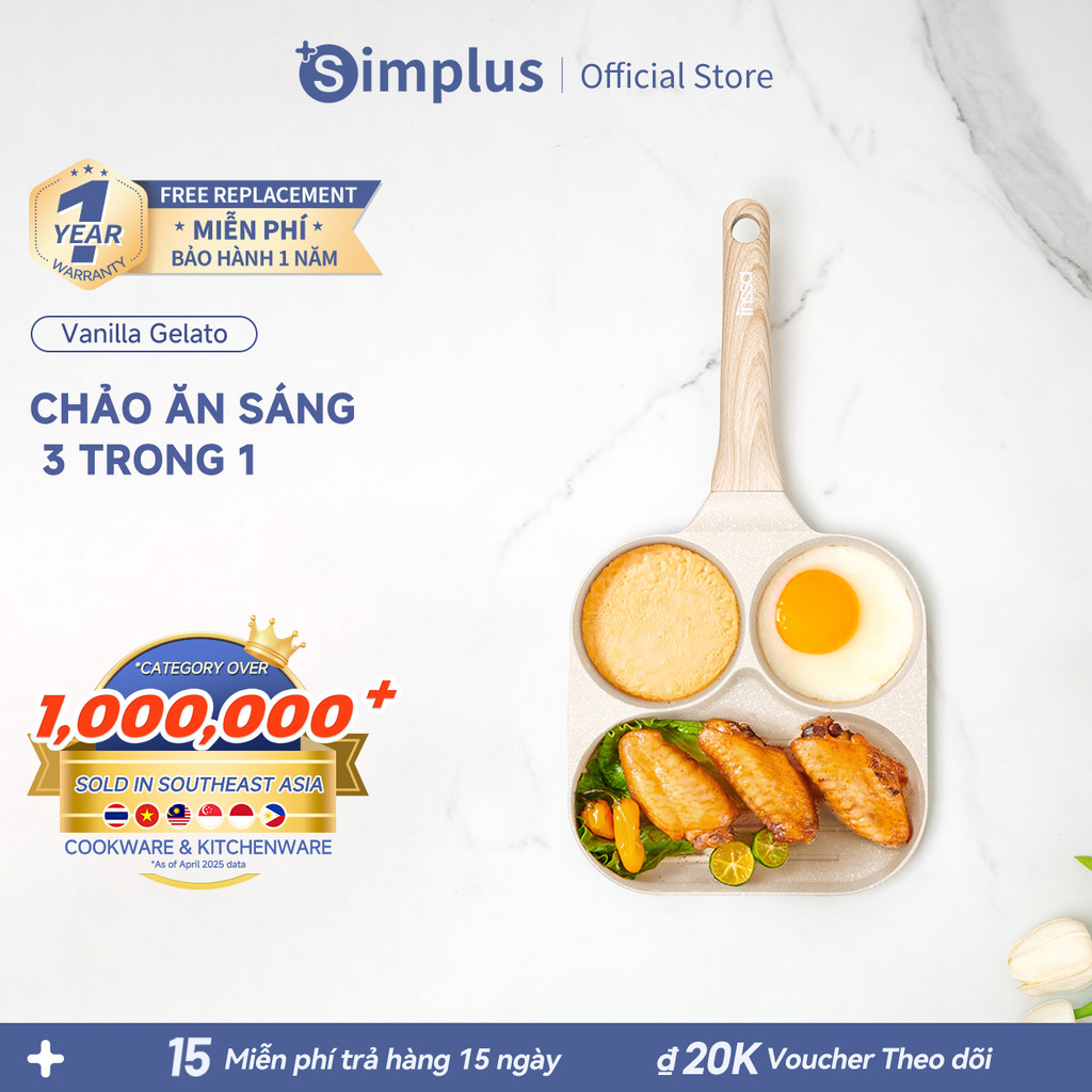 Simplus Chảo Ăn Sáng 21cm 3 Trong 1 Chống Dính Tiện Lợi GUOJ028 - Bảo Hành 1 Năm 1 Đổi 1 ...