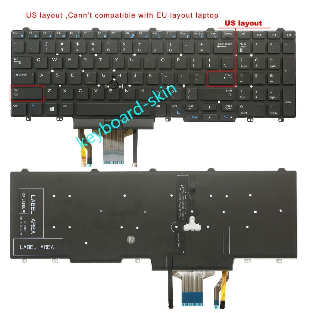 Bàn phím laptop Dell Latitude E5550 E5570 5580, Precision 3520 7510 ...