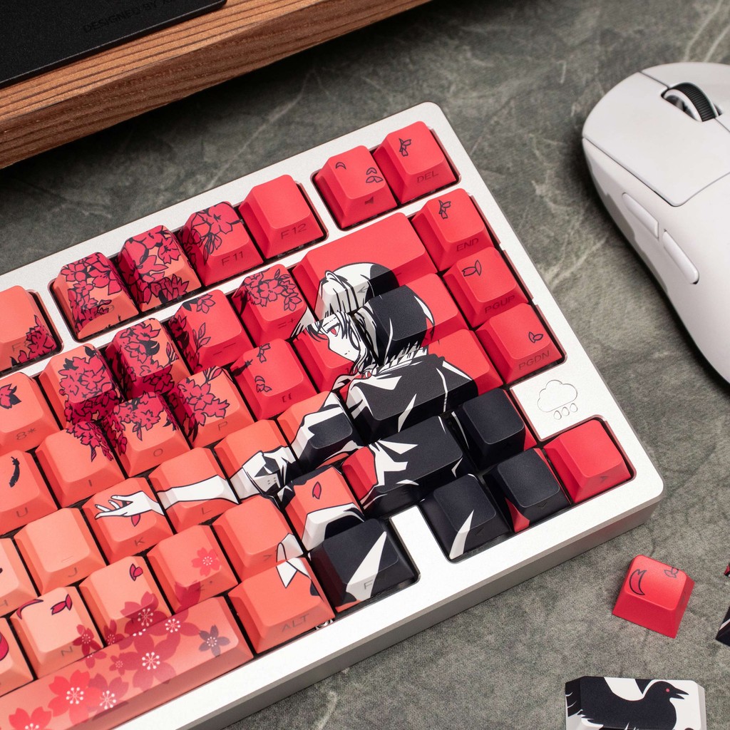 Raven Sakura Keycaps SIde Print Light thông qua Cherry profile PBT ...