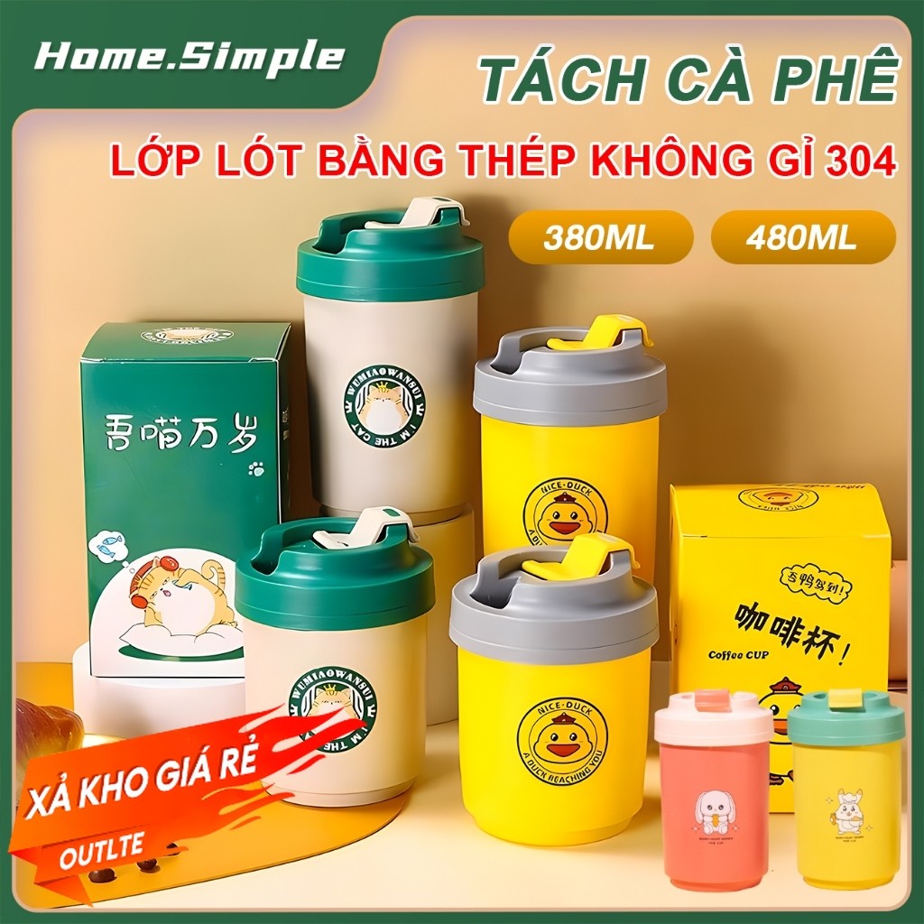 Cốc cách nhiệt inox ình đựng nước giữ nhiệt cute mini bình ly nước cách nhiệt mini Inox 304 dung ...