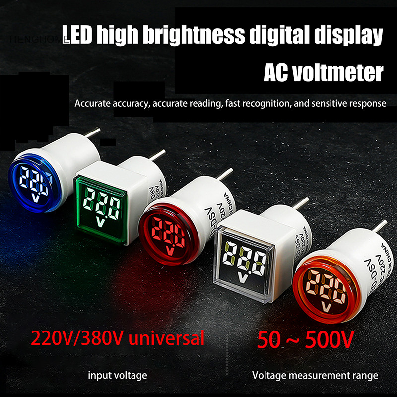 Henghome 1 Mini Euro Cắm AC220V LED Vôn kế kỹ thuật số Ampe kế Ampe kế ...