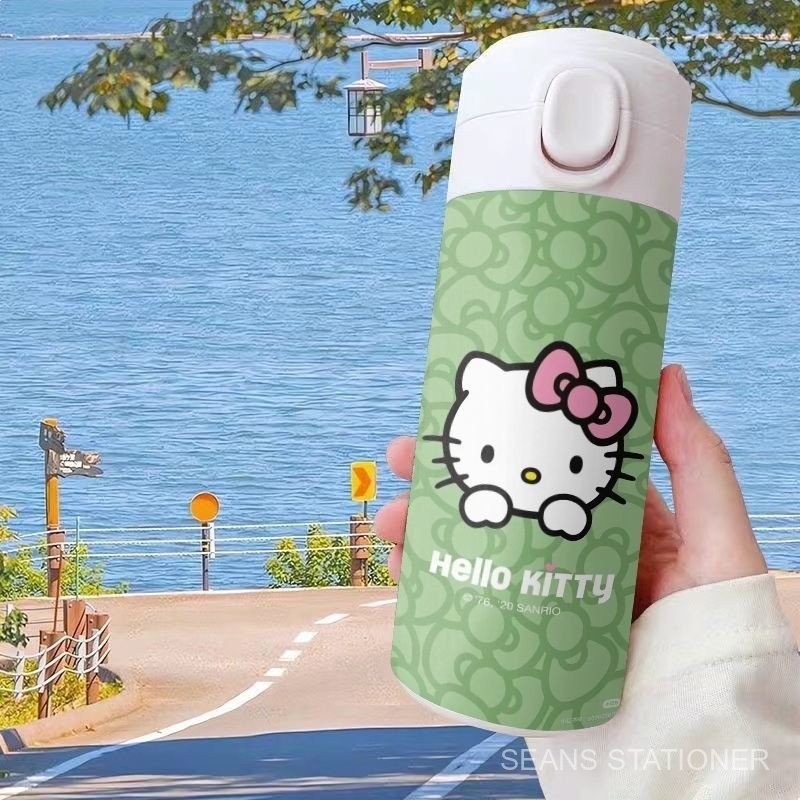 Cá tính Hello Kitty 420ML cốc thép không gỉ dung tích cao, Bình giữ nhiệt học sinh cốc nước cầm ...