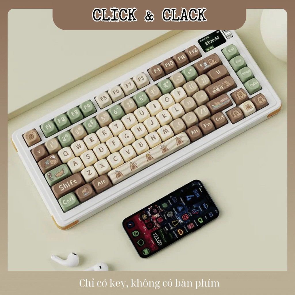 Keycap Capybara MOA profile - BPT dyesub 127 phím dùng trên nhiều ...