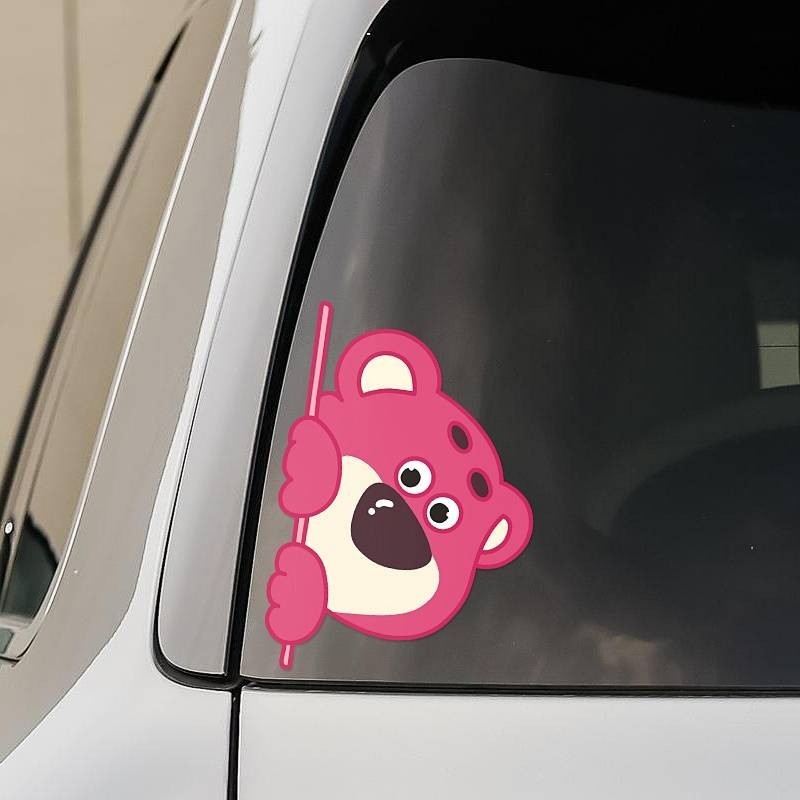 Cute Strawberry Bear Bumper Stickers Car Body Stickers Dark Observation ...