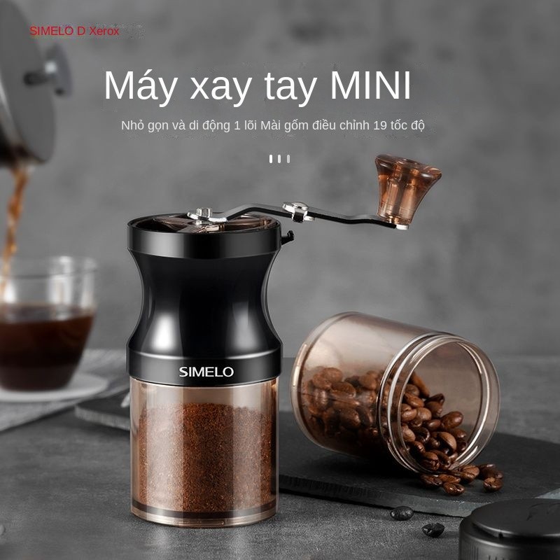 Hand-operated mini portable coffee machine bean grinder hand grinder ...