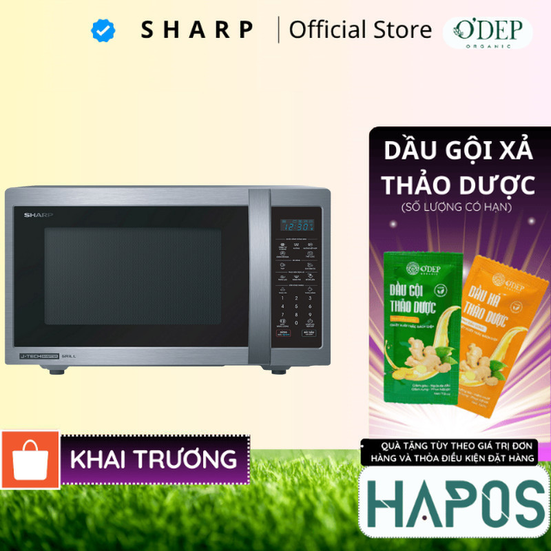 Lò vi sóng điện tử 25 lít có nướng Sharp Chính hãng, giá tốt có trả góp, tiết kiệm điện R-G52XVN ...