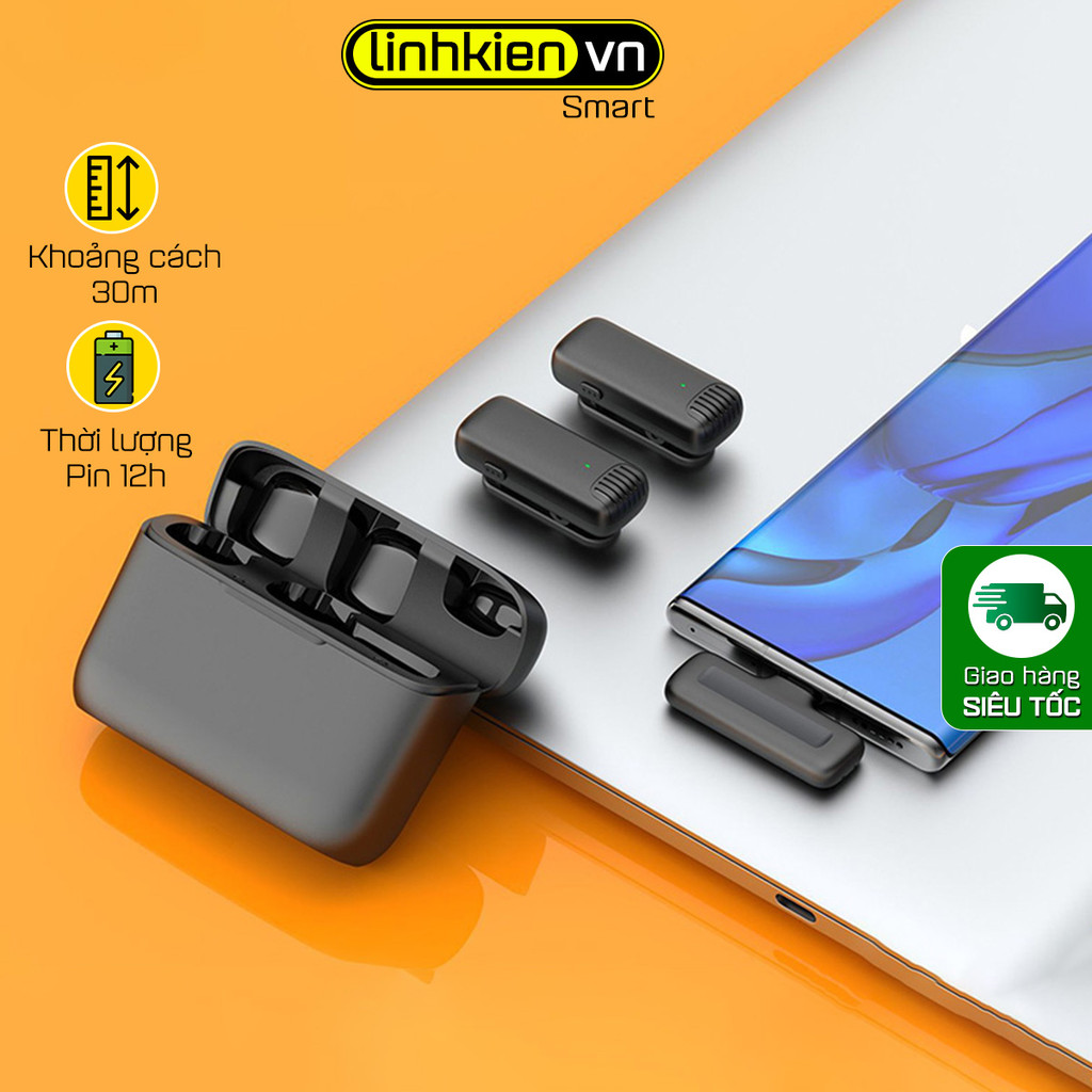 Micro không dây ghi âm cài áo J11 J13 có hộp sạc tích hợp chống ồn AI thu 10-12 tiếng | Shopee ...