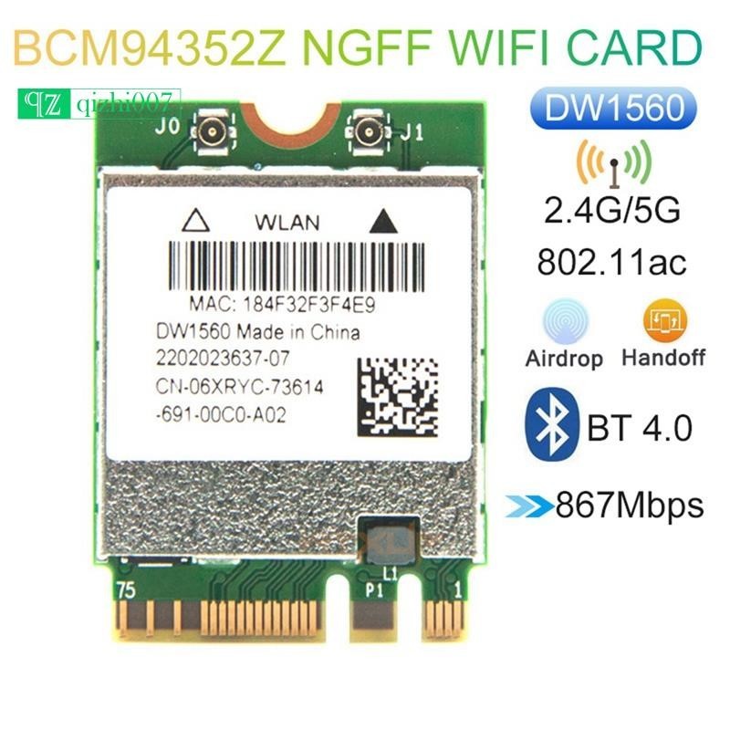 Bcm94352z DW1560 M.2 Bộ chuyển đổi Wifi Thẻ không dây 1200Mbps 802.11Ac ...