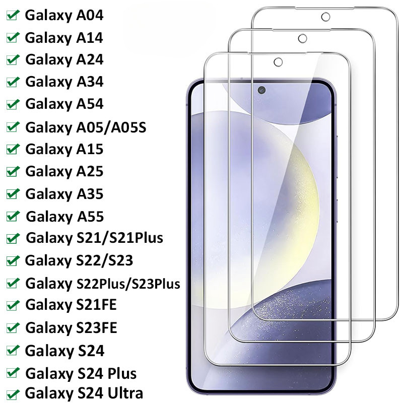 Kính Cường Lực Cho Samsung Galaxy S24 S23 S22 Plus S21FE A04 A14 A54 A34 A15 A25 A05S A35 A55 ...