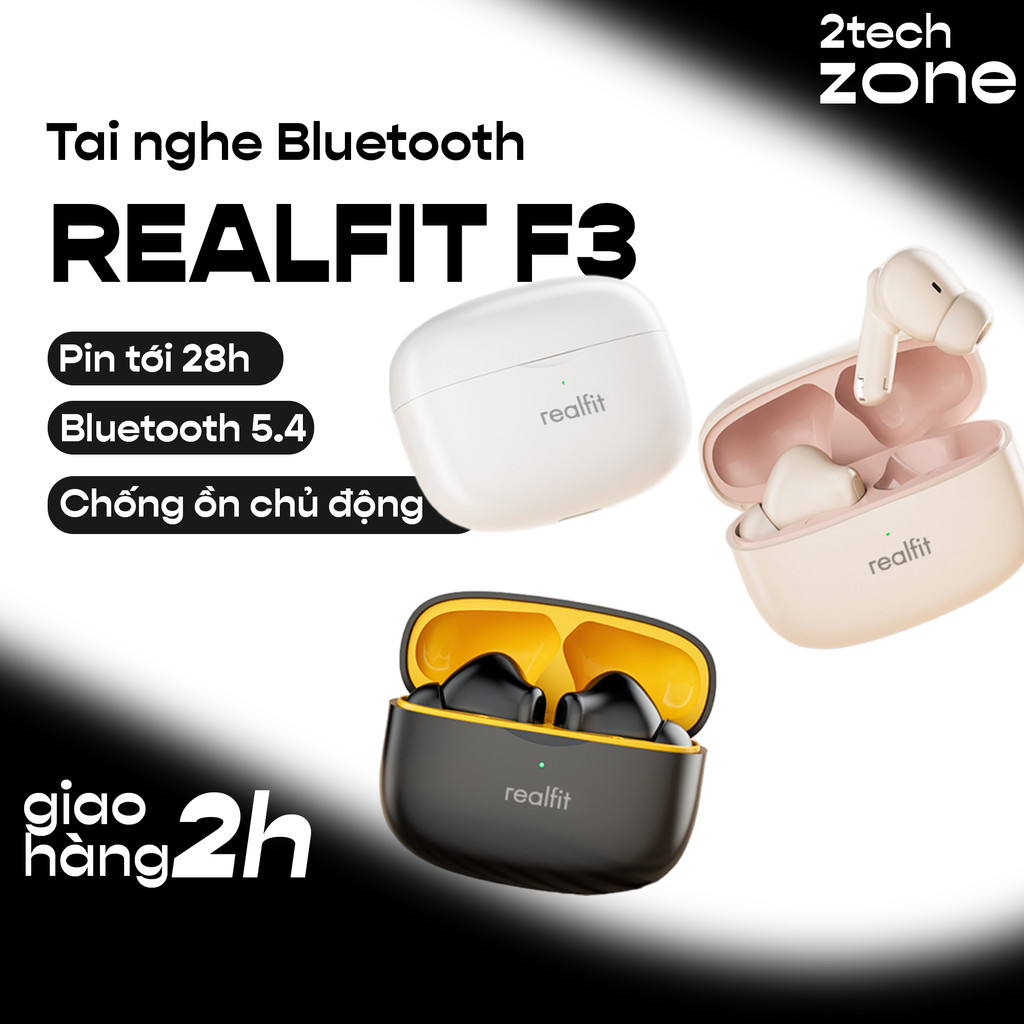 Tai nghe Bluetooth Realfit F3 Tai nghe không dây chống ồn chủ động Âm ...