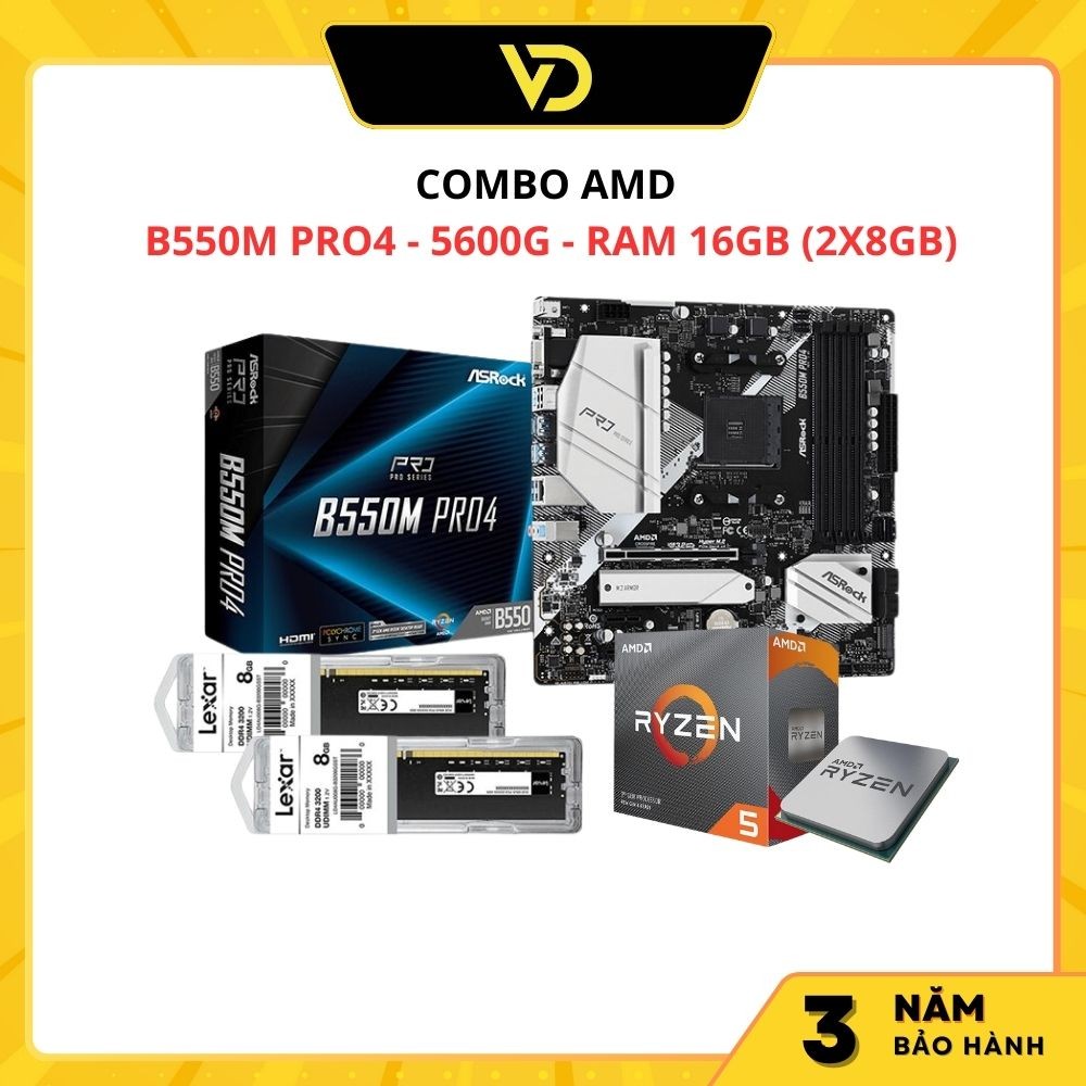 COMBO MÁY BỘ AMD 5600G - B550M PRO4 - RAM 16GB (2X8GB) | Shopee Việt Nam