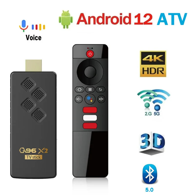 Thanh TV thông minh Q2 Q96 X2 Android 12 lõi tứ Cortex A53 HD 4K H.265 2.4G 5.8G Wifi BT 5.0 ...