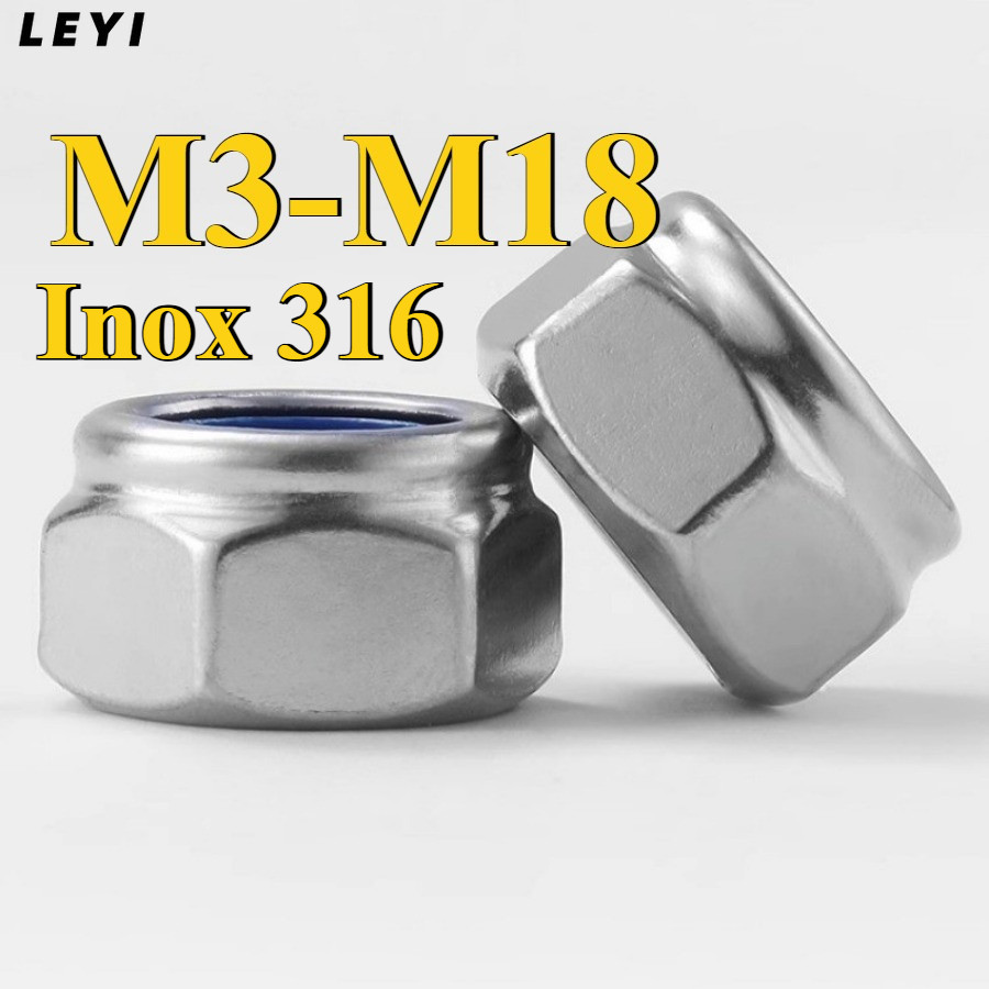Đai ốc,ecu khoá hãm,chống trôi Inox304 M3 / M4 / M5 / M6-M18 (LEYI-XV ...