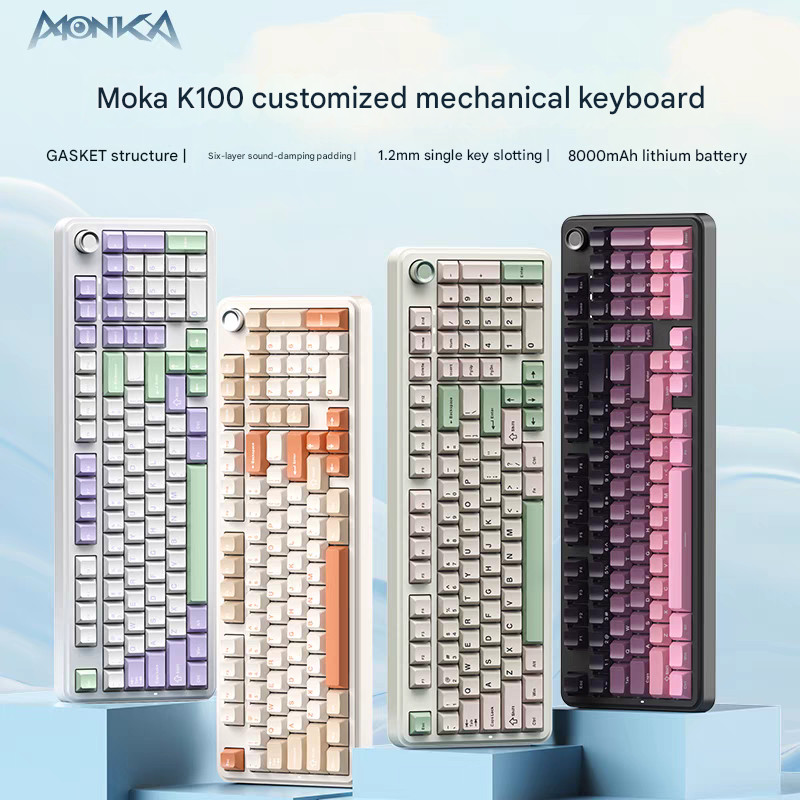 Bàn phím cơ Monka K100 Full Size, Đa Kết Nối, Pin 8000mAh | MKShop | Shopee Việt Nam