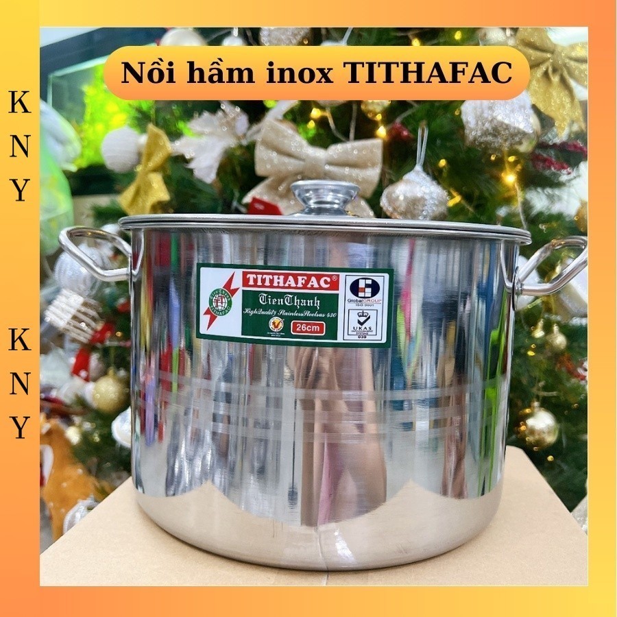 Nồi hầm inox TITHAFAC dáng cao, Nồi luộc gà Tithafac Cao Cấp sáng bóng ...