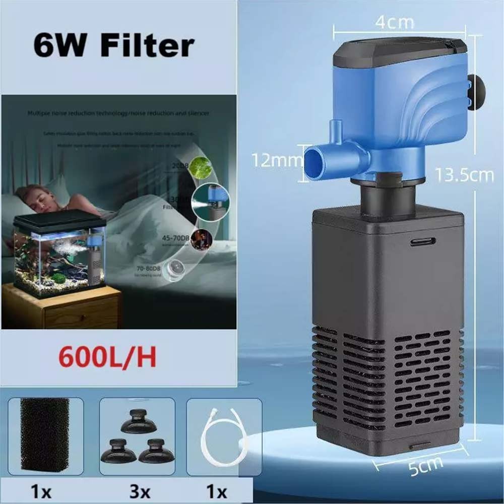 3 In1 Aquarium Internal Filter Submersible Fish Tank Water Filter Pump ...