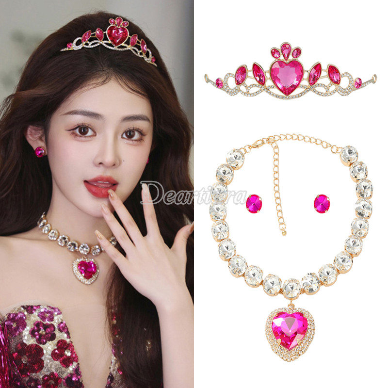 Công Chúa Hoa Hồng Đỏ Hình Trái Tim Tiara Vương Miện Nữ Bé Gái Mũ Trang ...