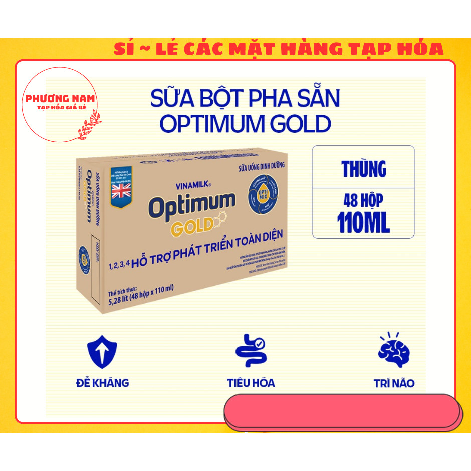 Thùng 48 hộp Sữa nước Vinamilk Optimum Gold 110ml | Shopee Việt Nam