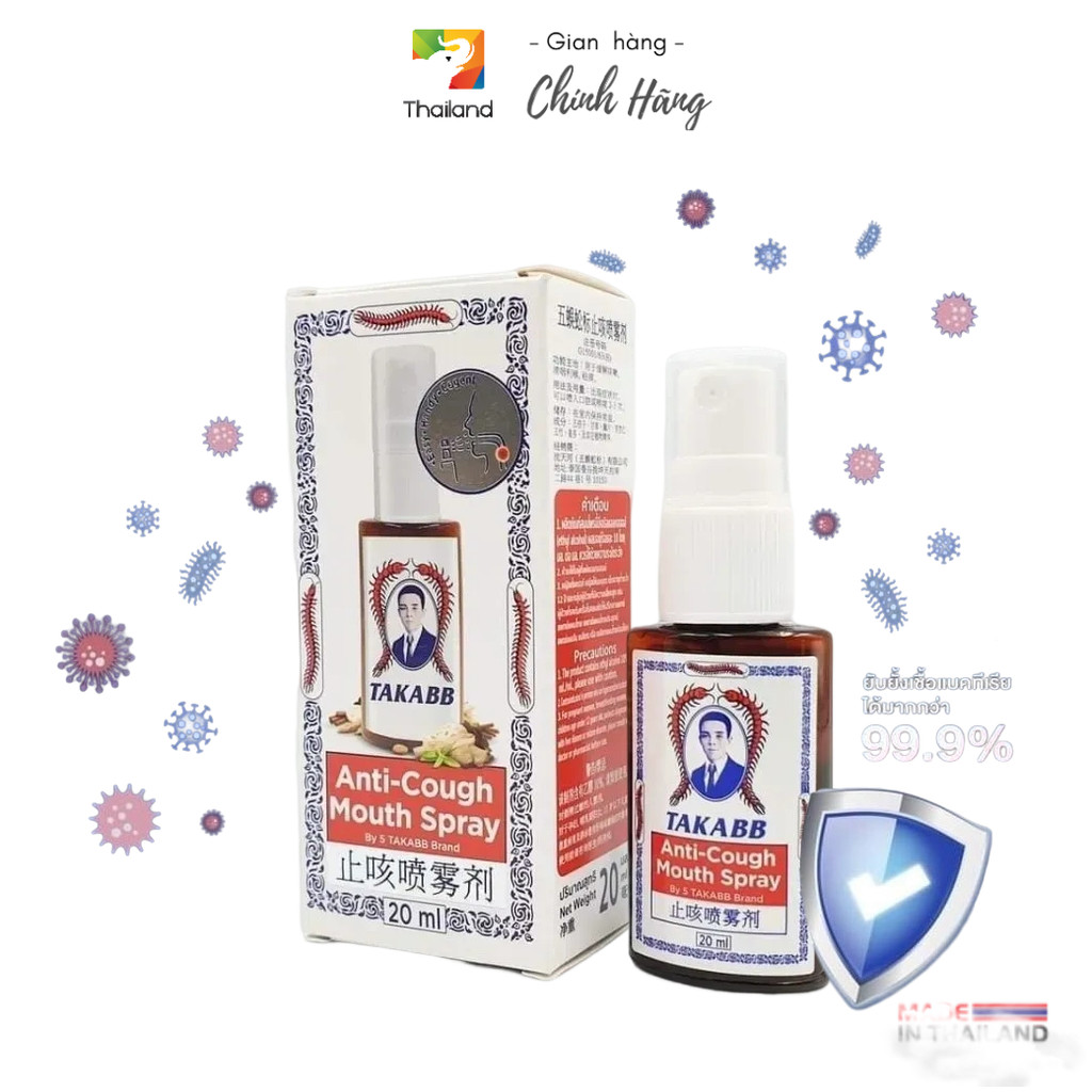 Xịt họng con rết TAKABB Anti-Cough Mouth Spray 20ml Thái Lan | Shopee ...