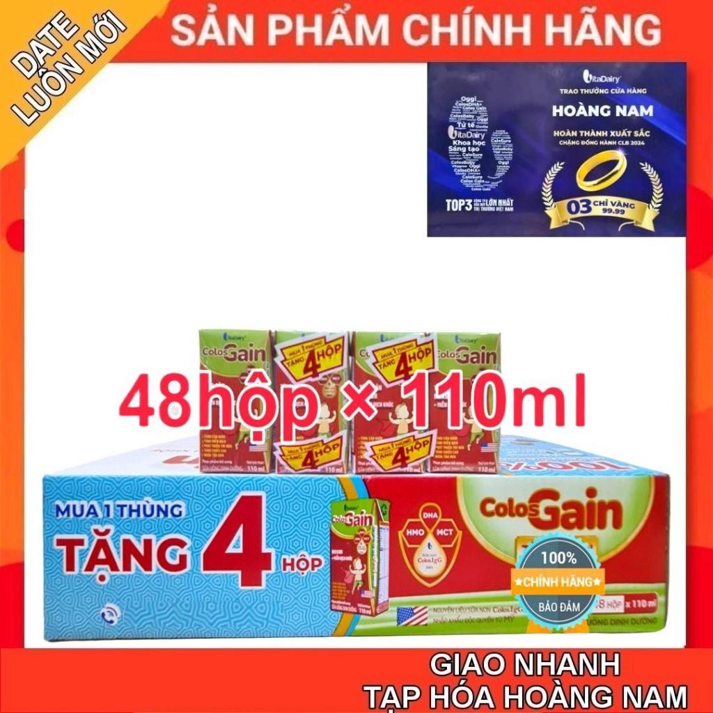 Sữa pha sẵn ColosGain (110ml, 180ml) chính hãng VitaDairy (Thẻ Tích Xu ...