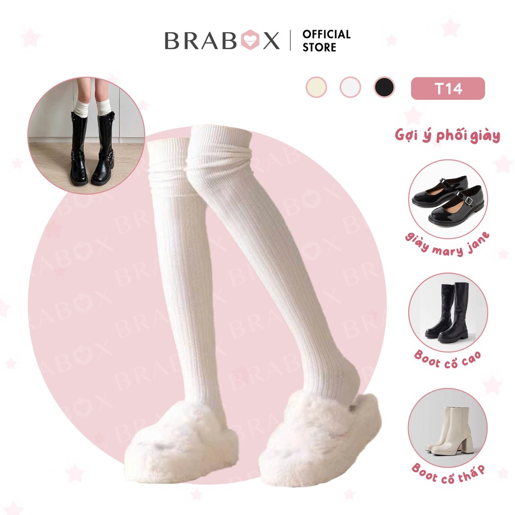 Tất dài qua gối cotton sợi tre mềm mại chống kích ứng BRABOX T14 | Shopee Việt Nam