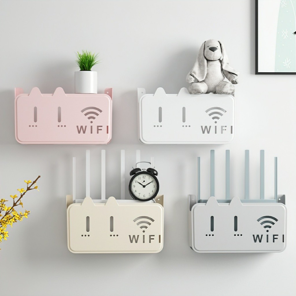 Kệ đựng wifi treo tường, Kệ wifi đặt modem, đầu kỹ thuật số, ổ cắm điện ...