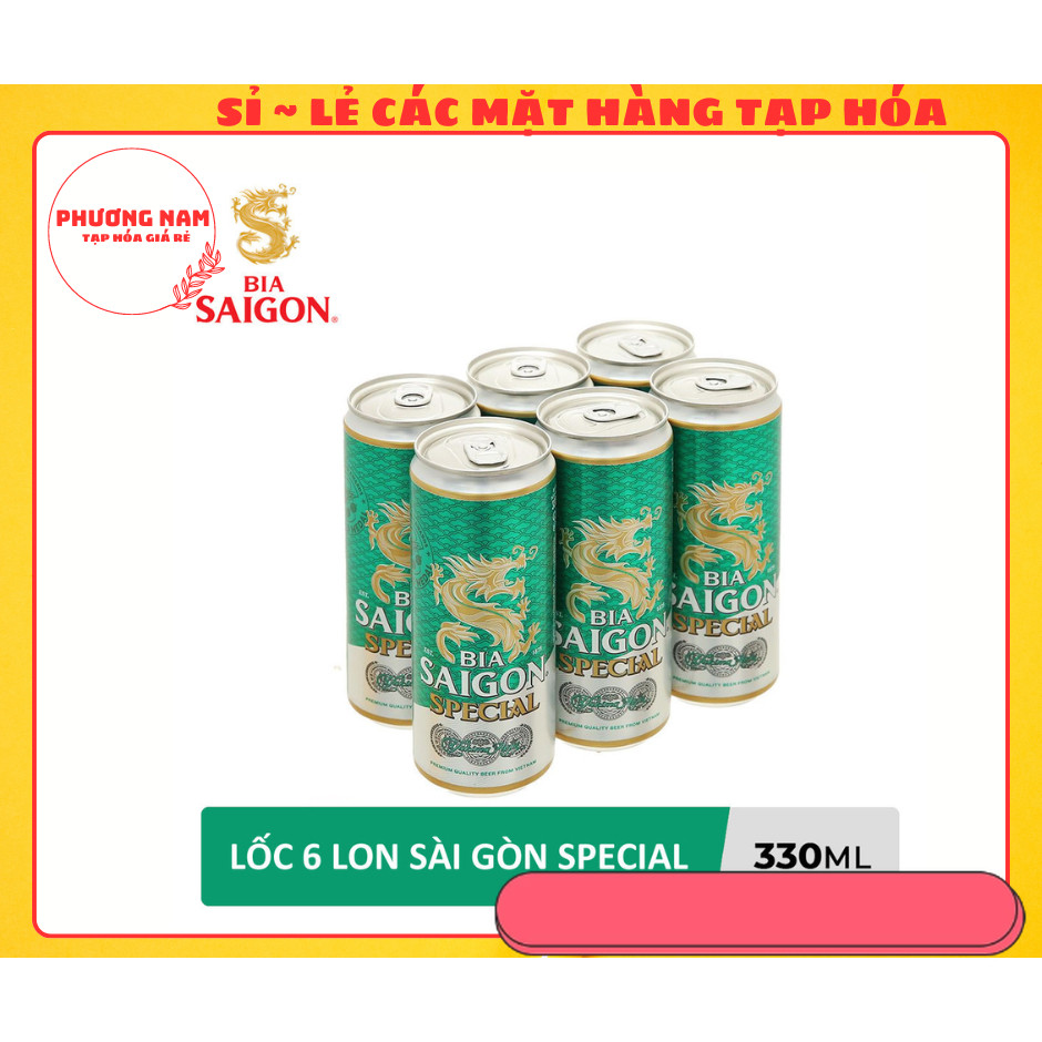 LỐC 6 LON BIA SÀI GÒN SPECIAL SABECO 330ML | Shopee Việt Nam